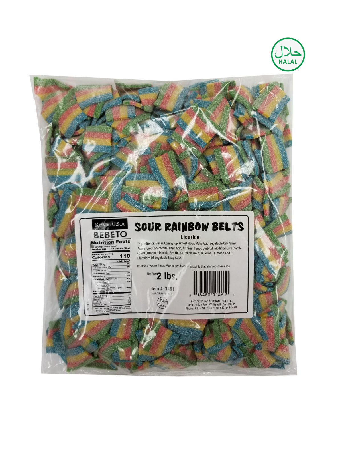 Sour Belts Rainbow 2LBS Bulk - Cottage Country Candies