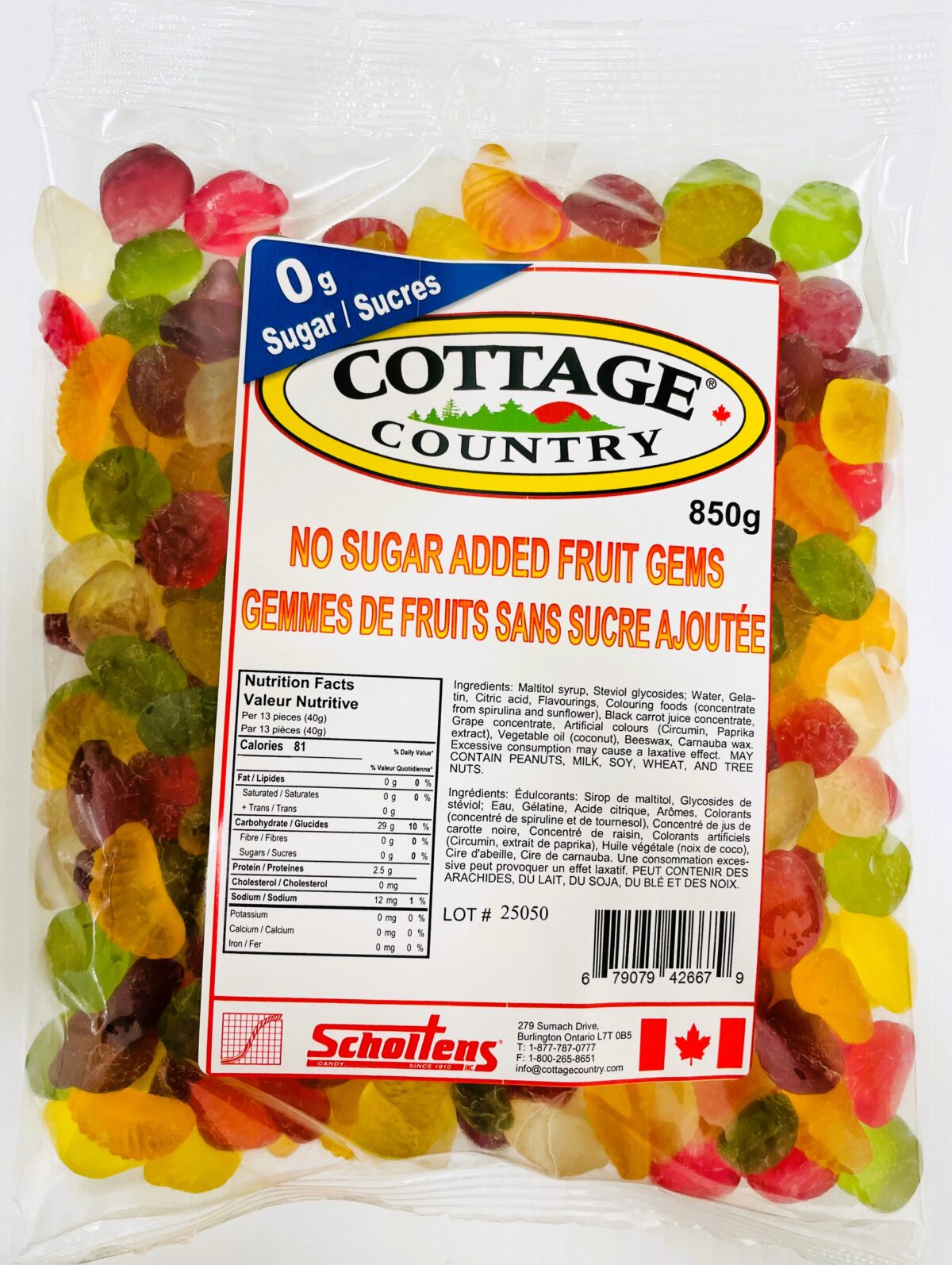 No Sugar Added Fruit Gems 850g - Cottage Country Candies