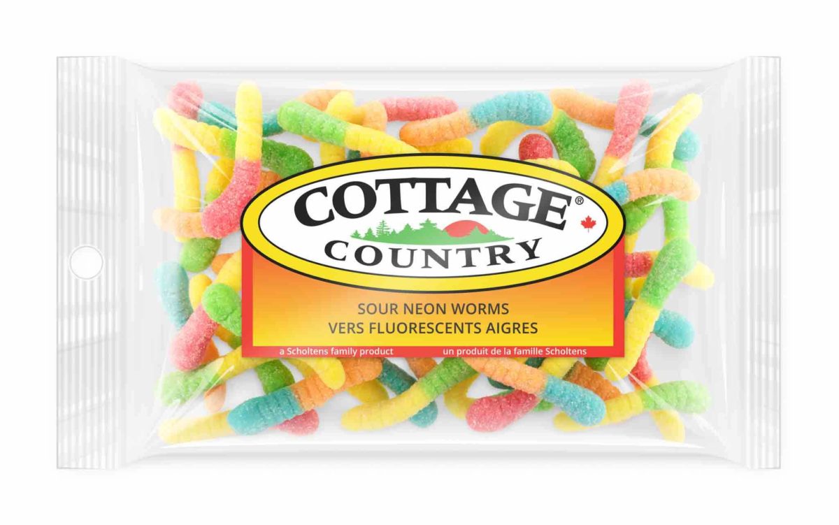 Sour Neon Worms 225g - Cottage Country Candies