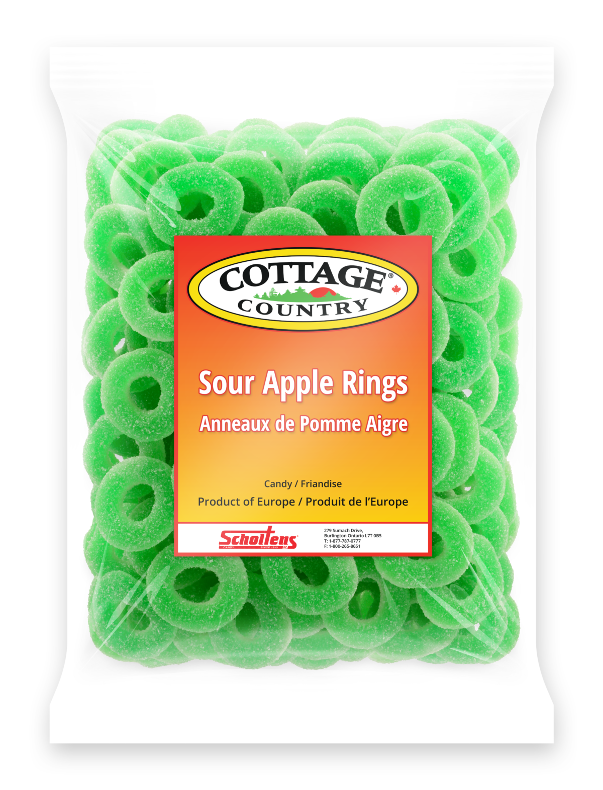 Sour Apple Rings 1KG - Cottage Country Candies