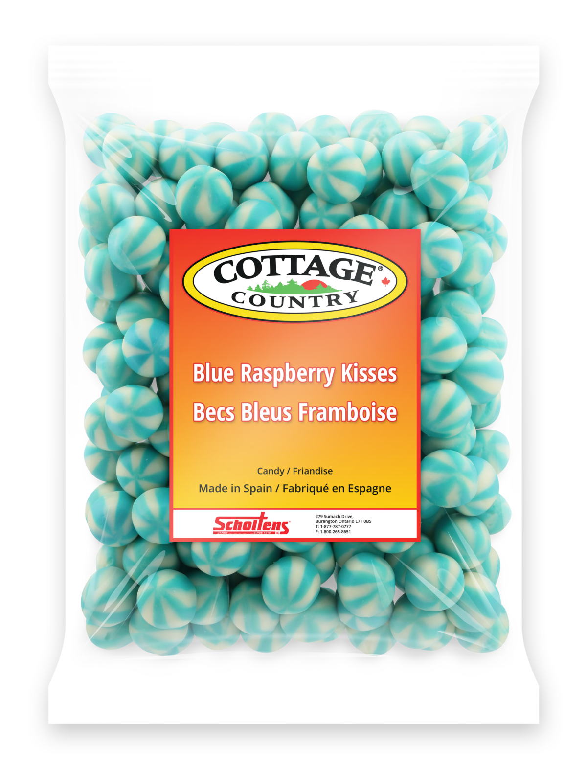 Blue Raspberry Kisses 1 KG - Cottage Country Candies